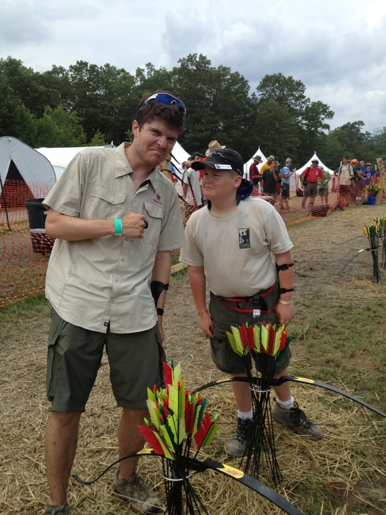 At action archery, a friendly rivalry forms - Aaron On Scouting