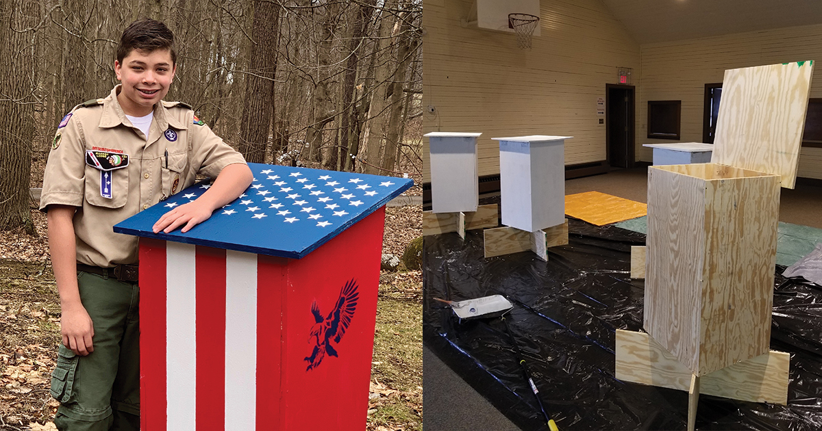 Life Scout creates flag retirement boxes for his community and shares ...